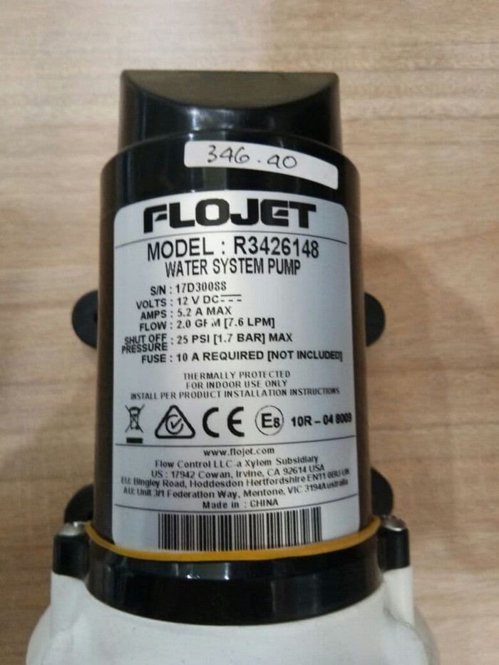 Pompa Air Flojet Water System Pumps 12V 1.9GPM Untuk Di Dalam Kapal ...